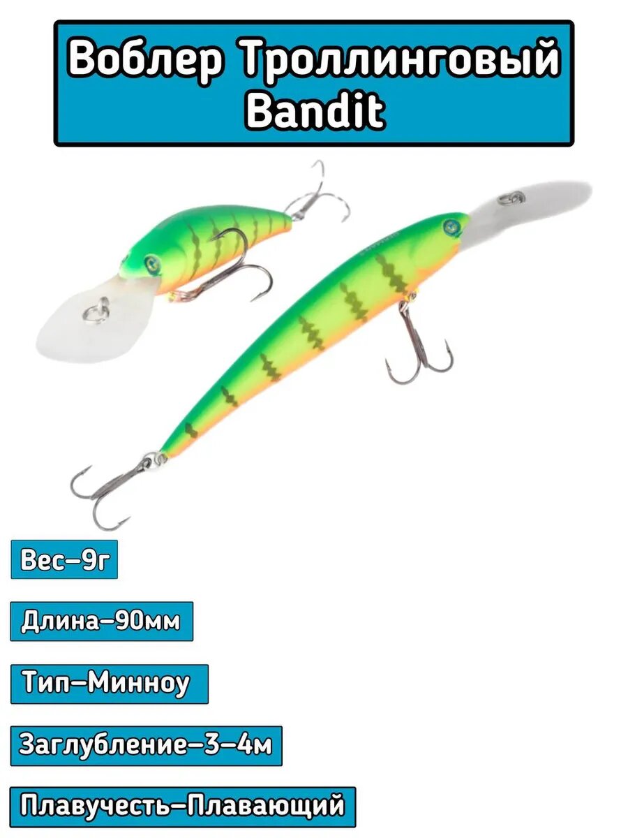 Воблер GG Bandit 9 см, 9 гр, C008, для троллинга, твичинга
