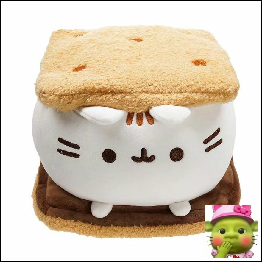 Мягкая игрушка Пушин Пломбирный сэндвич (Pusheen Cat) 20х24 см