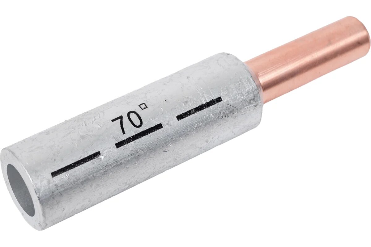 Наконечник КВТ ншам 70 мм² штыревой алюминиевый медный, без изоляции, серый цвет, для обжимки и опрессовки кабеля