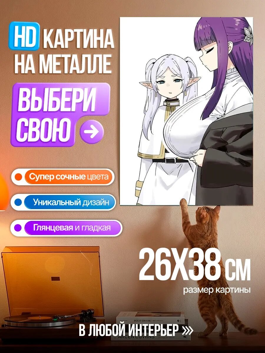 Картина на HD металле Эльфийка и волшебница