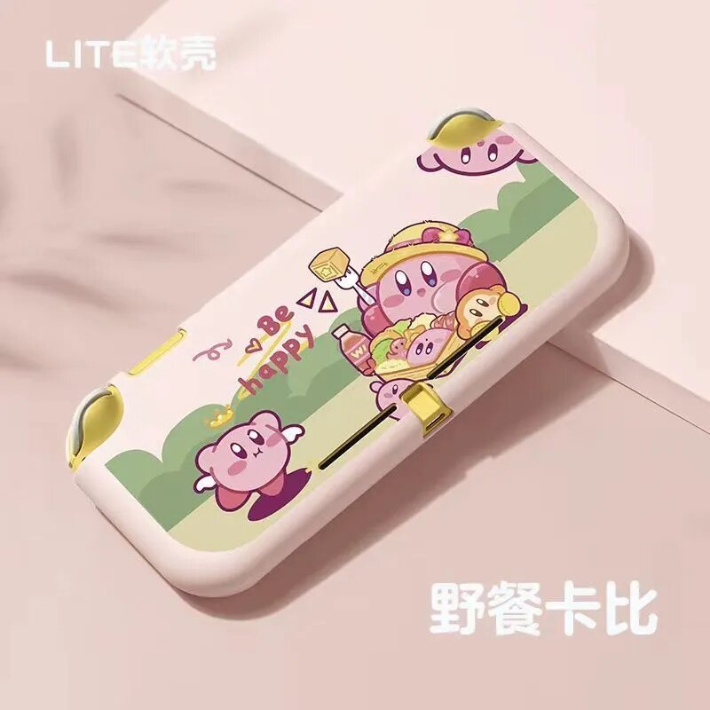Защитный чехол полуобъемный для Nintendo Switch Lite: тематический дизайн с Кирби (Кабби) из Kirby: Star Allies