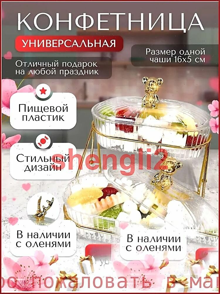 Конфетница "suliaotangguohe", диаметр 17.5 см, 1 шт