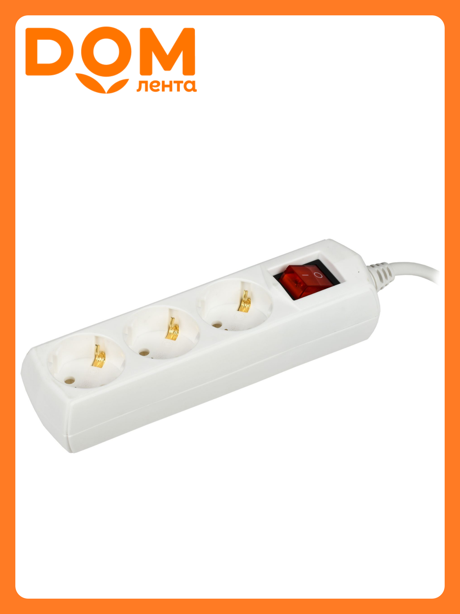 Удлинитель IEK GENERICA У03В 3 места 2P+PE/1,5 м 3х1 мм2 10А/250В