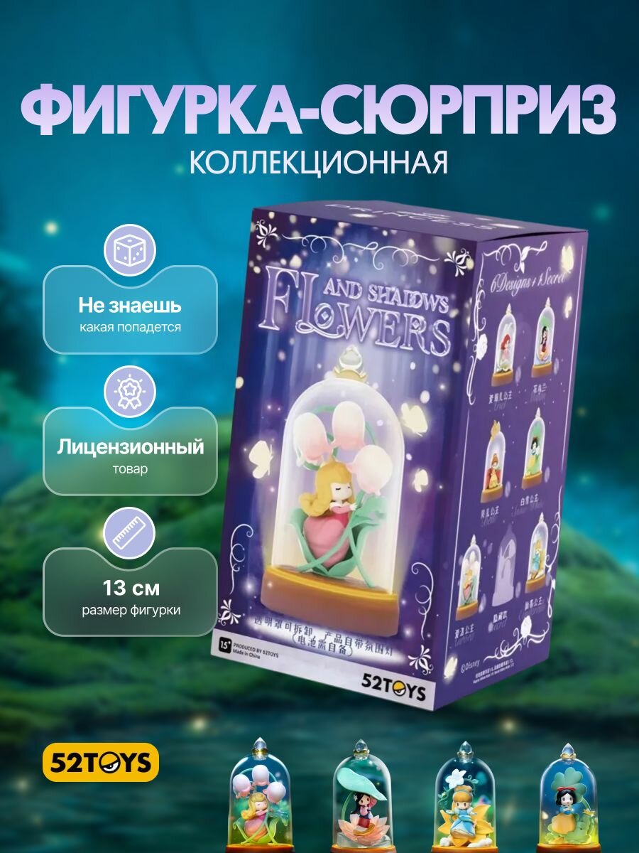 Коллекционная фигурка 52TOYS DISNEY PRINCESS D-BABY SERIES- FLOWERS & SHADOWS BlindBox13 CM