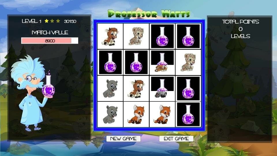 Professor Watts Memory Match Cute Animals PC Steam Ключ • Активация Steam