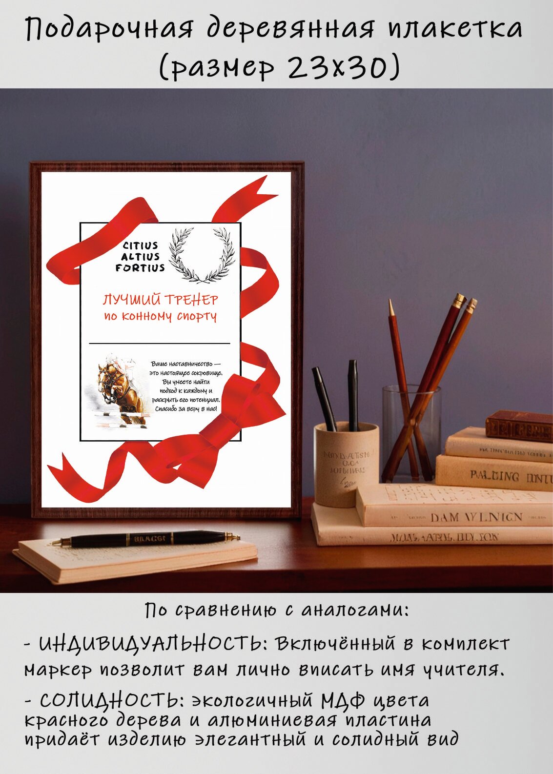 Плакетка Тренер по конному спорту