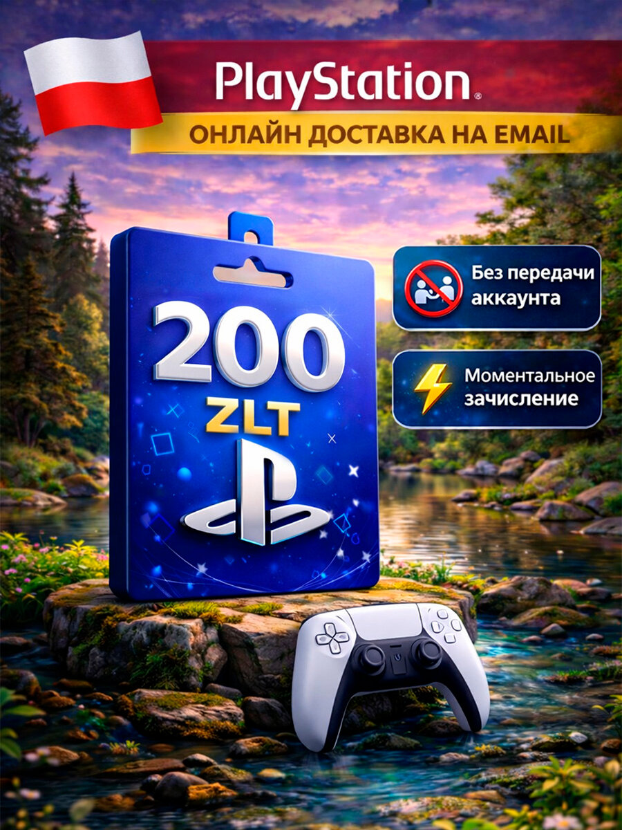 Карта пополнения Playstation Польша 200 злотых / Playstation Store 200 zlt pln