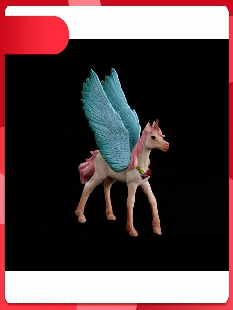 Эксклюзивная рукотворная игрушка, модель мифического животного Пегас в радужном исполнении