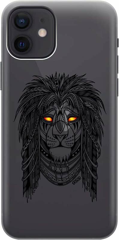 Силиконовый чехол на Apple iPhone 12 / 12 Pro / Эпл Айфон 12 / 12 Про с рисунком "Grand Leo"