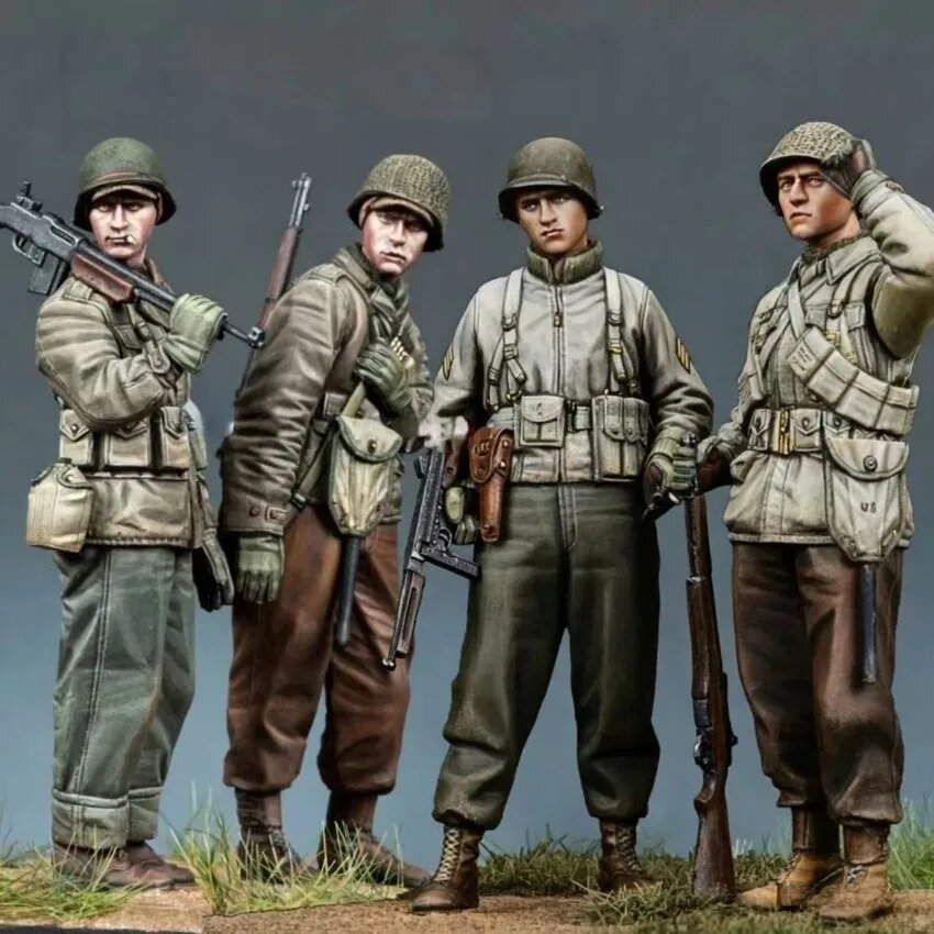 LISM 1/35 масштабная модель американской пехоты из смолы, набор для сборки, 4 фигуры