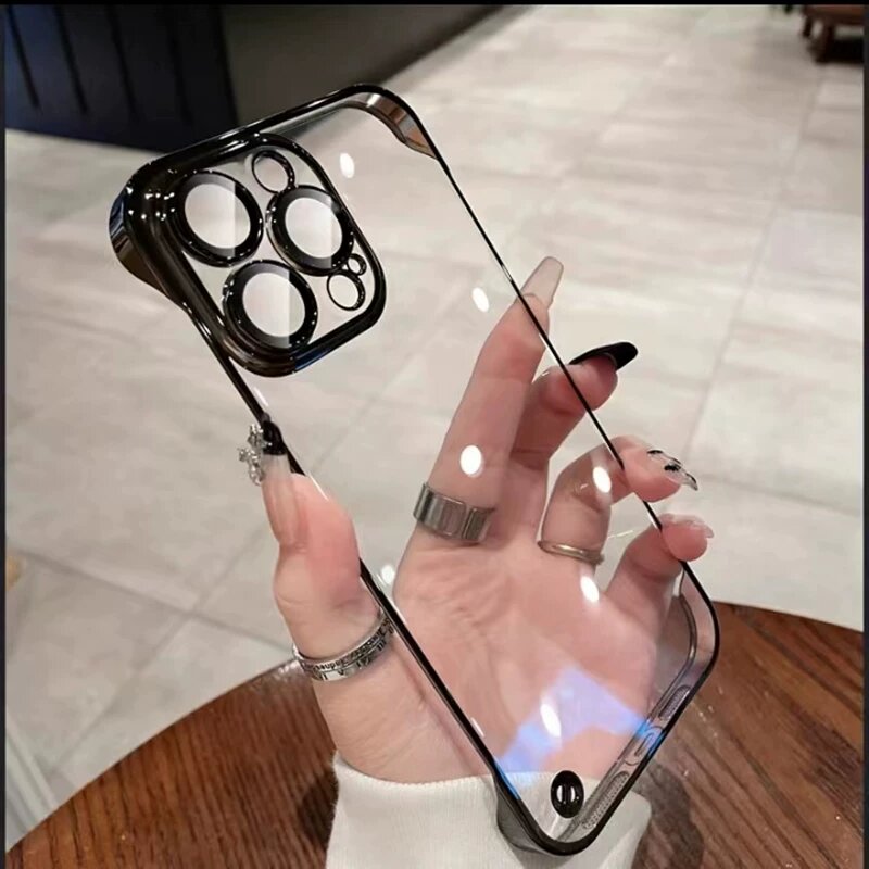 Чехол для iPhone 15 Pro матовый черный ультратонкий с встроенным защитным покрытием для объектива и бескрайним