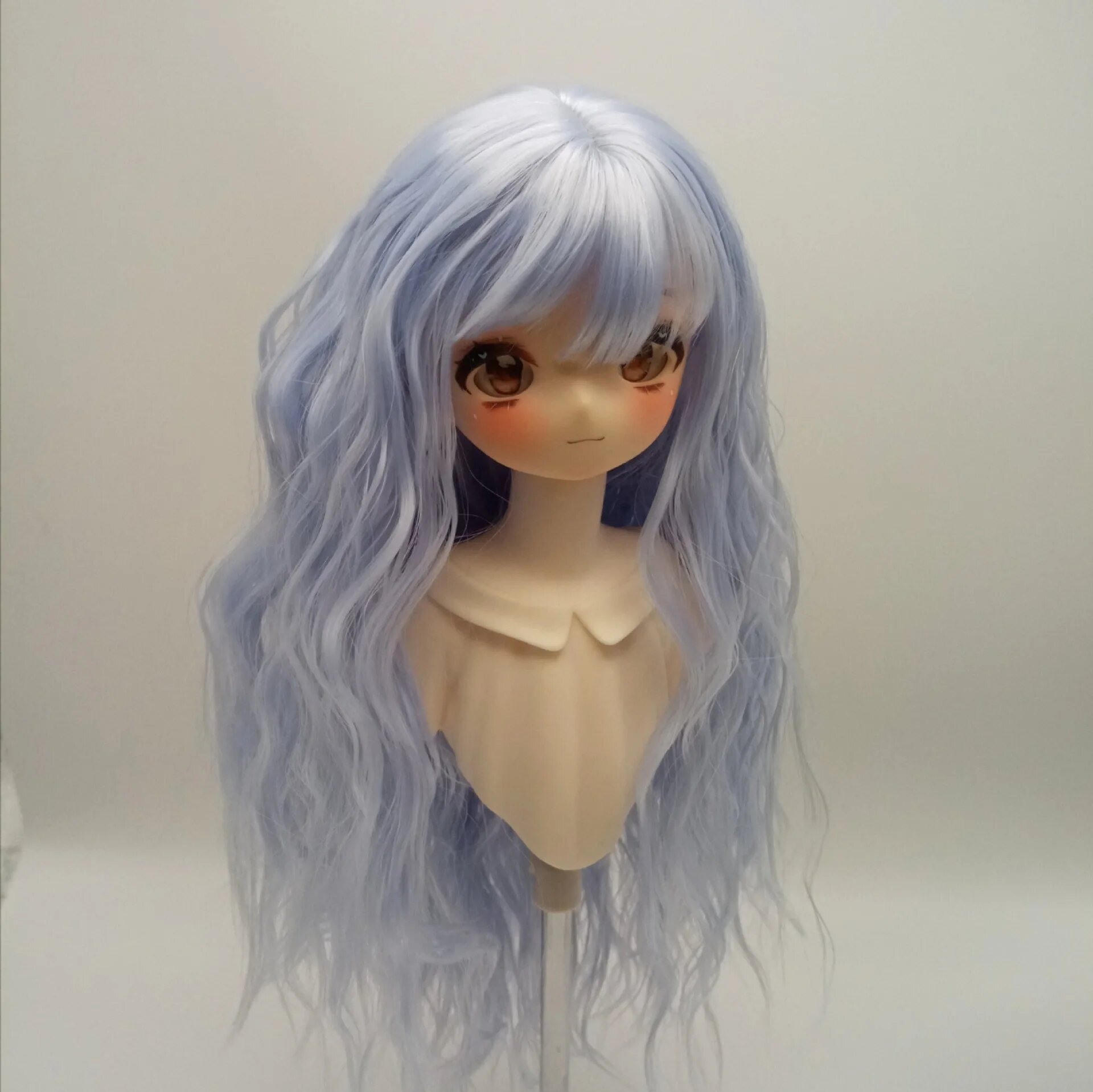 Кудрявый парик Blue для кукол BJD 1/6, 1/4, 1/3 (16-17.5см)