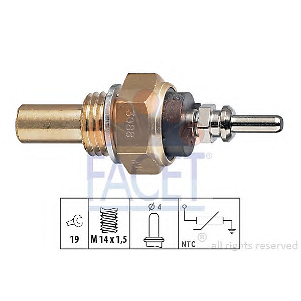 FACET 7.3088 (0055421017 / 0055422617 / 2D0919501C) датчик температуры охлажд. жидкости\ mb w201 / w202 / w124 / w126 2.0-5.0i