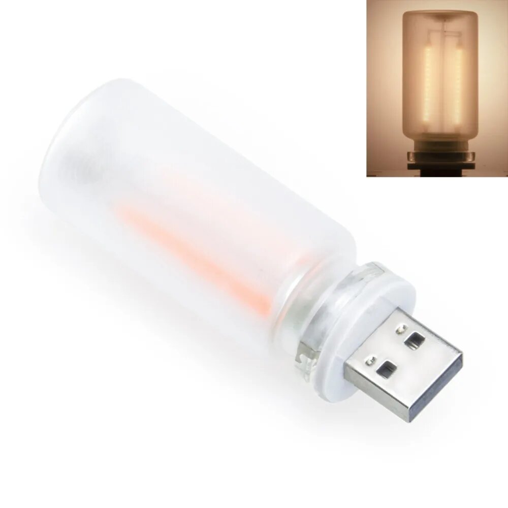 USB ночник стеклянный прозрачный