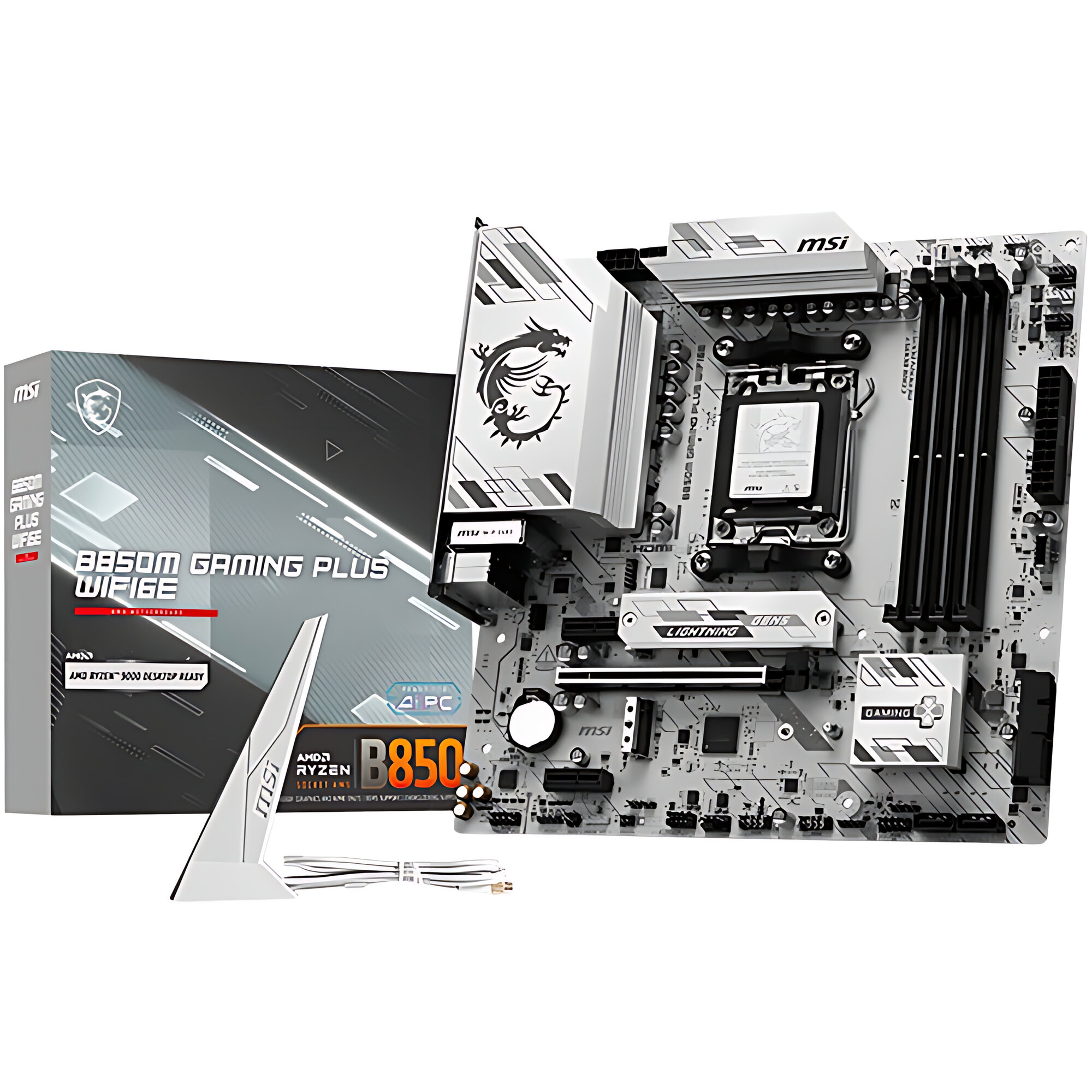 Материнская плата MSI B850M GAMING PLUS WIFI6E (AM5/AMD B850/4xDDR5/2xPCI-Ex16/M.2/SB7.1/Wi-Fi/BT/GLAN/DP/HDMI/mATX)