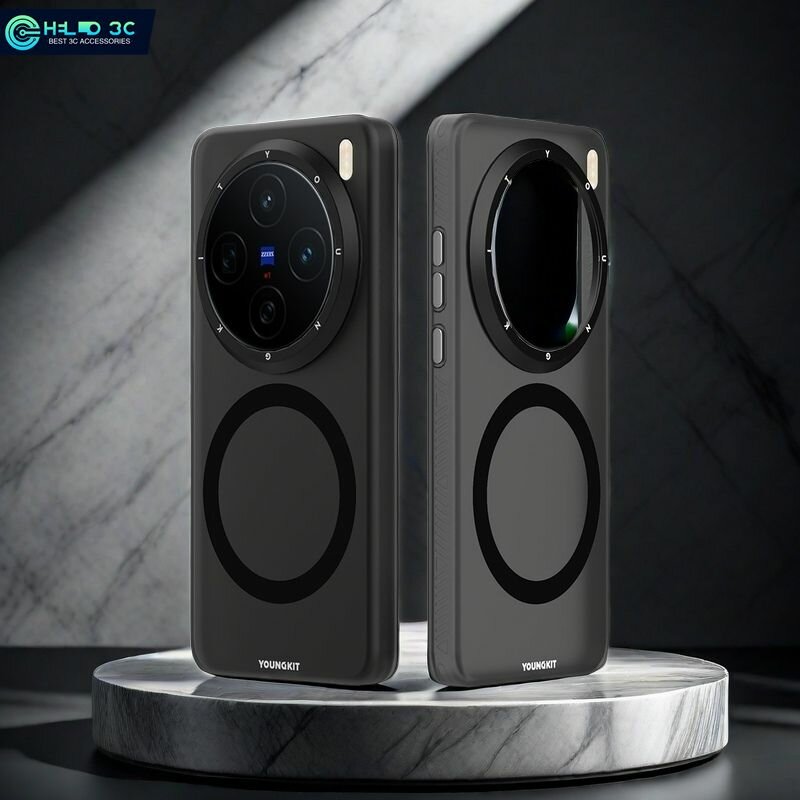 Youngkit Магнитный защитный корпус с текстурой схемы для корпуса VIVO X200 PRO MINI ударно устойчивого беспроводного заряда против отпечатков пальцев
