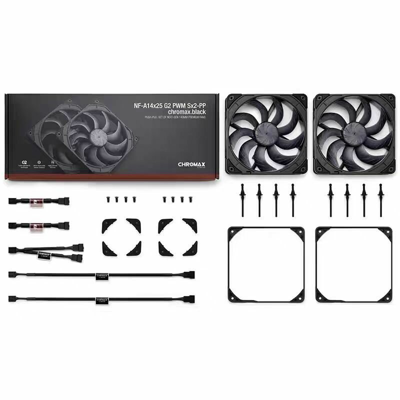 Noctua вентилятор NF-A14x25 G2 PWM Sx2-PP, черный матовый