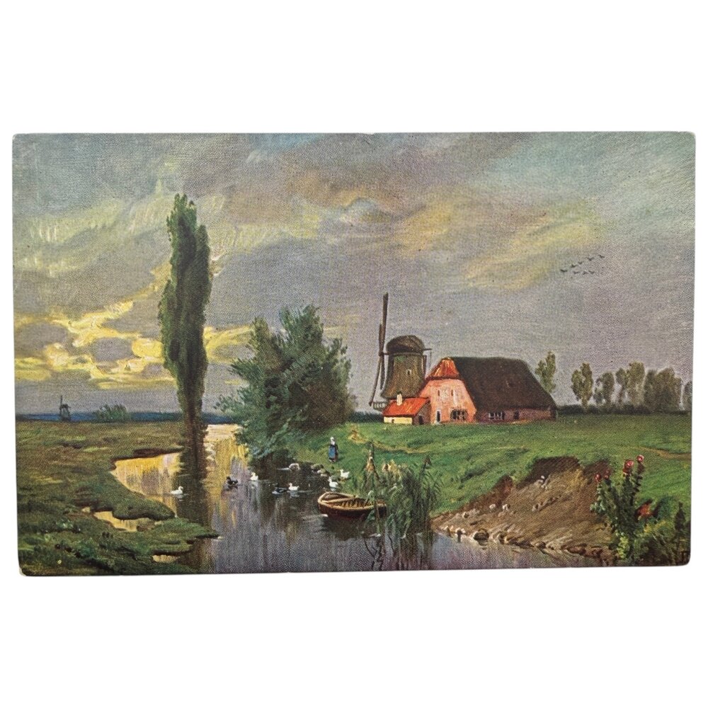 Почтовая открытка "Мелодия заката у мельницы" 1897-1917 гг. Германская Империя