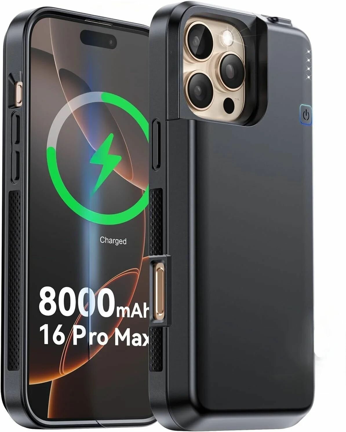 Эксклюзивный чехолаккумулятор 8000mAh с TypeC для iPhone 16 Pro Max