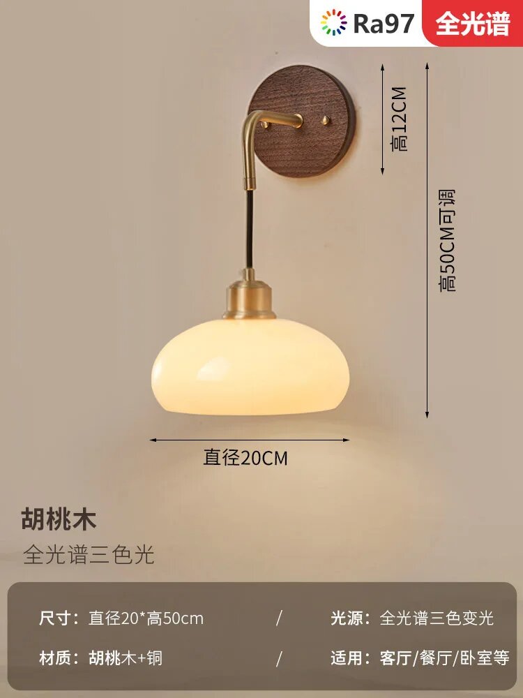 Древний стиль светлого роскоши фоновая стена гостиной, изголовье спальни, ореховое японское ретро медное люстра для коридора