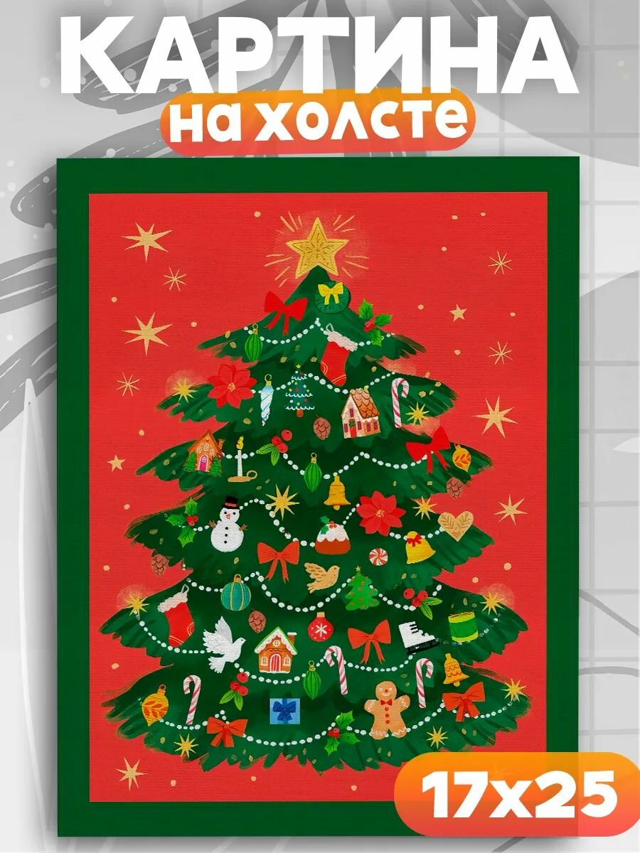 Новогодняя картина на стену / Елка
