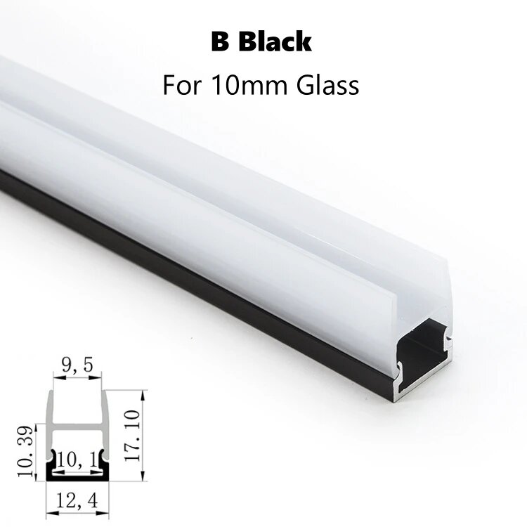 Алюминиевый профиль для светодиодов Glass Layer для стёкла полки шкафа толщиной 5 мм, 8 мм, 10 мм, 12 мм, клип-лампа, подсветка витрины, барная лента света