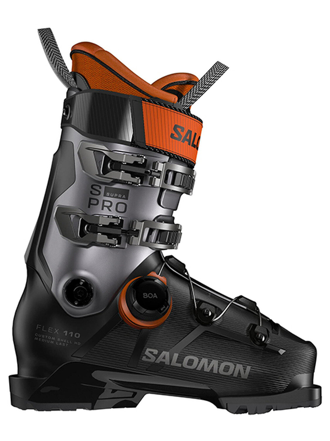 Горнолыжные ботинки Salomon S/Pro Supra BOA 110 GW Black/Beluga/Orange 25/26 , для мужчин , черный