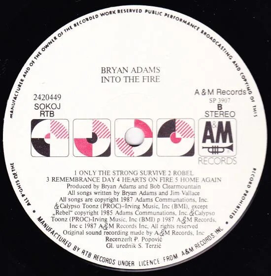 Bryan Adams - Into The Fire EX- — фото 1