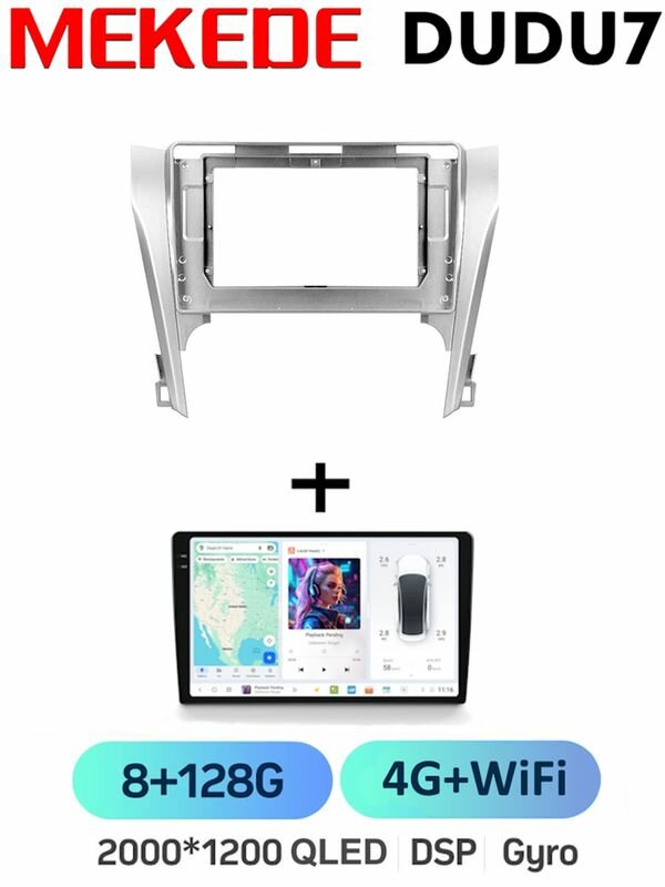 Магнитола Mekede 10" DUDU7 8/128 Gb для Toyota Camry 7 50 55 2011-2014 (B) carpay Android