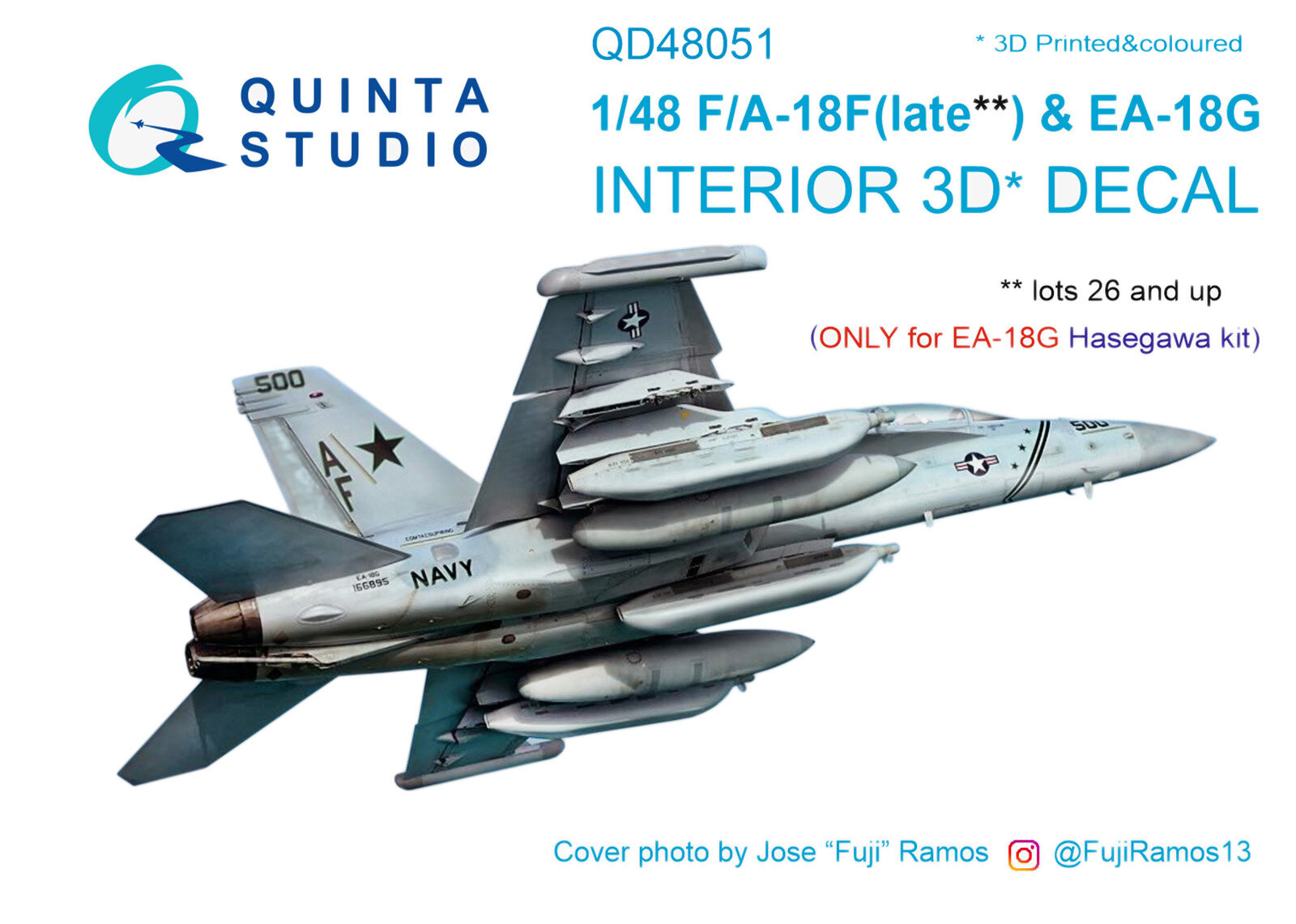 Quinta Studio QD48051. Декали интерьера кабины F/A-18F late / EA-18G 3D-Printed interior (for Hasegawa kit), 1/48