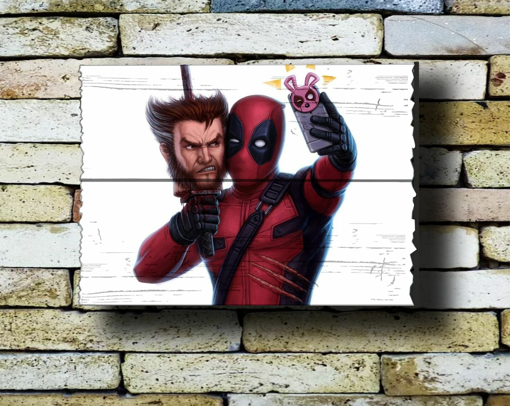 Картина на досках Дэдпул Росомаха 1 wolverine, deadpool