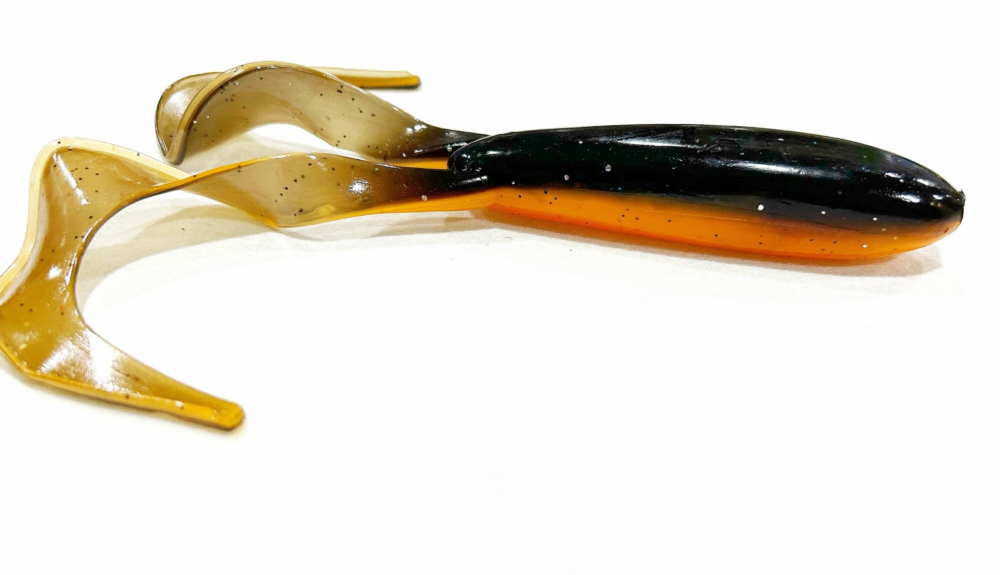 Мягкая крупная силиконовая приманка Pike Frog Ширасу 15см цвет Черно-оранжевый/Black-Orange, вес 25 гр, уп. 1 шт.