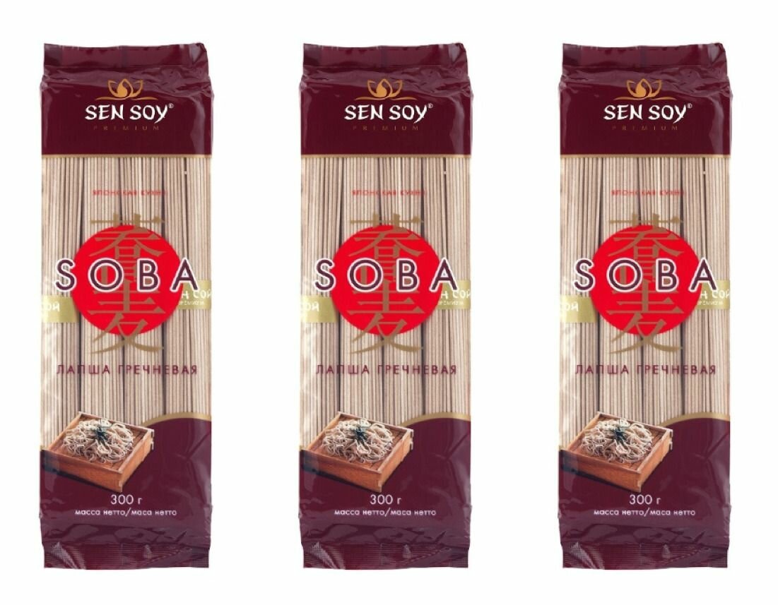 Sen Soy Лапша гречневая Soba, 300 г, 3 шт