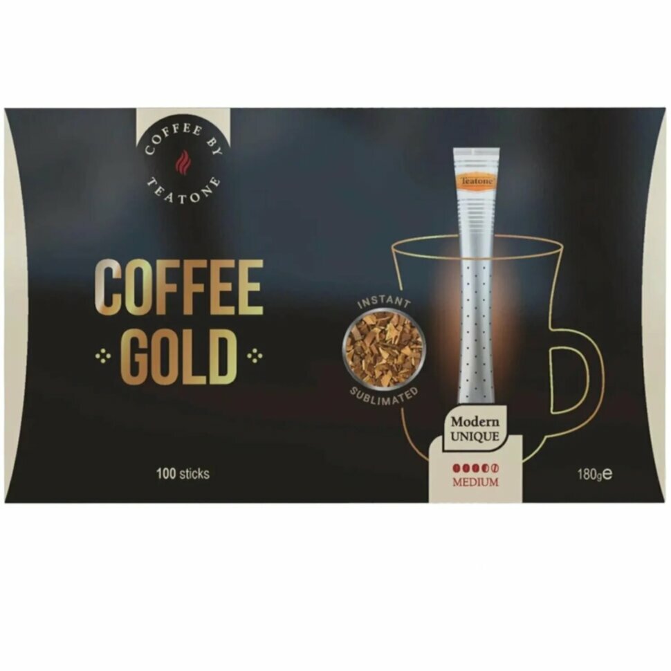 Кофе растворимый в стиках Teatone Coffee Gold, 1,8грx100шт, 1795571