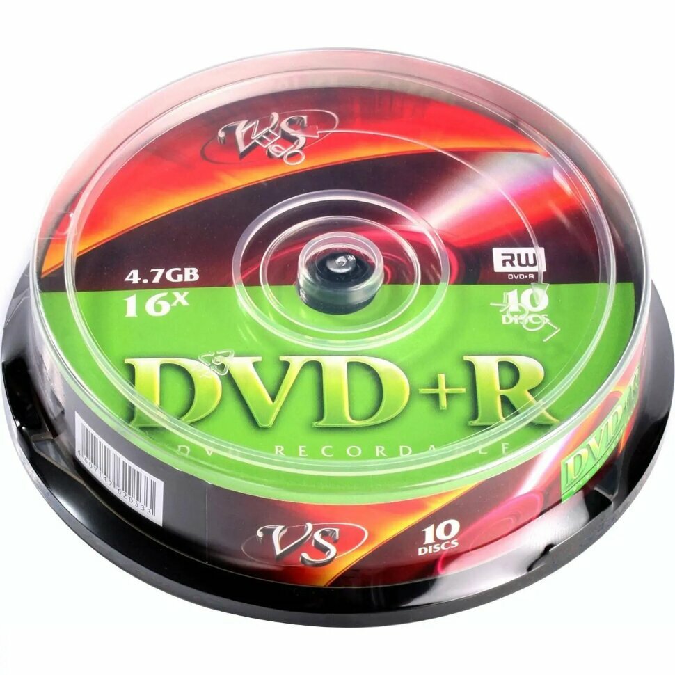 Носители информации DVD+R 4,7 GB 16x, VS, 10шт/уп, 1988364