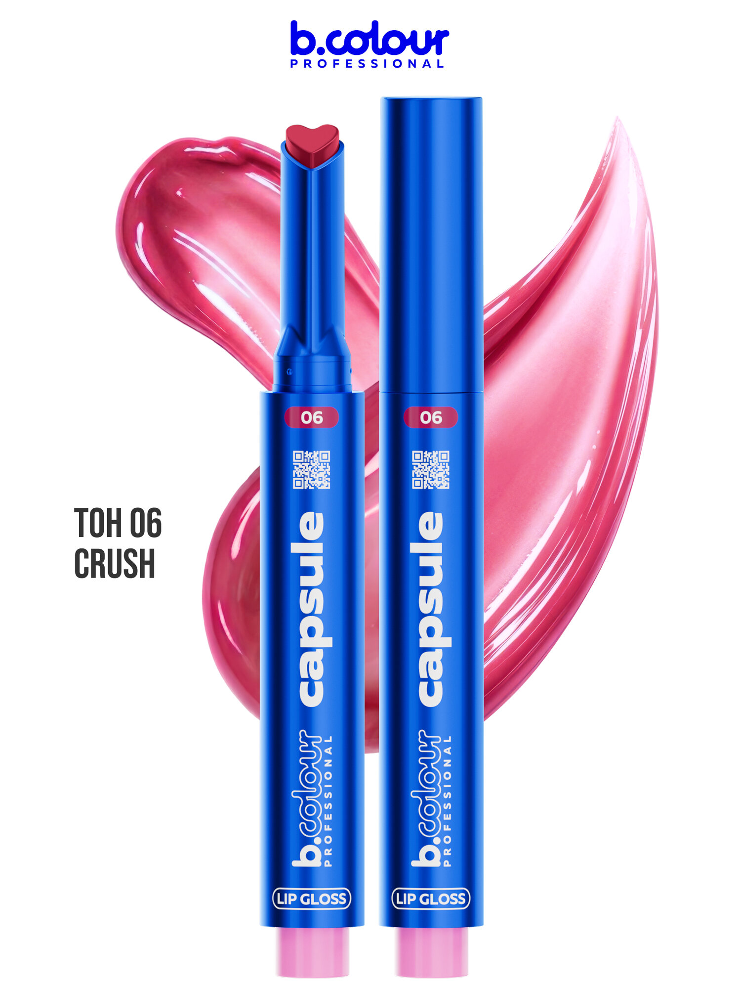 B.COLOUR PROFESSIONAL Блеск для губ бальзам увлажняющий CAPSULE 06 Crush