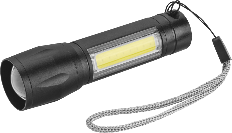 Фонарь светодиодный ручной 90 909 OPT-CP12-ACCU пласт.1LED 3Вт+1COB 1.5Вт li-ion 0.5А. ч 3реж. IPХ4 онлайт 90909