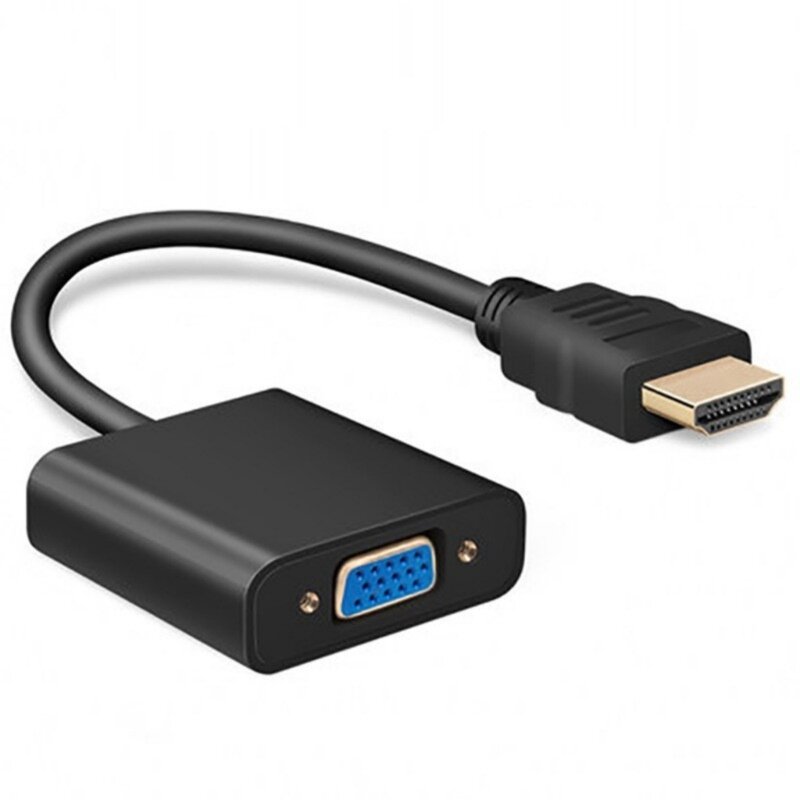 Подключи и играй с видеоадаптером HDMI-VGA с разрешением 1080P HD-черный