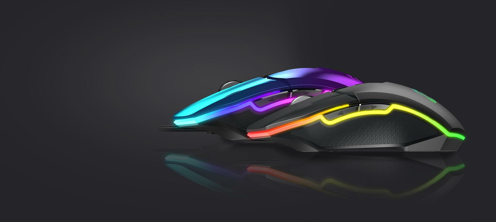 Игровая мышь Dareu EM915 проводная киберспортивная, cool black, 6000DPI, яркая подсветка, комфортное ощущение