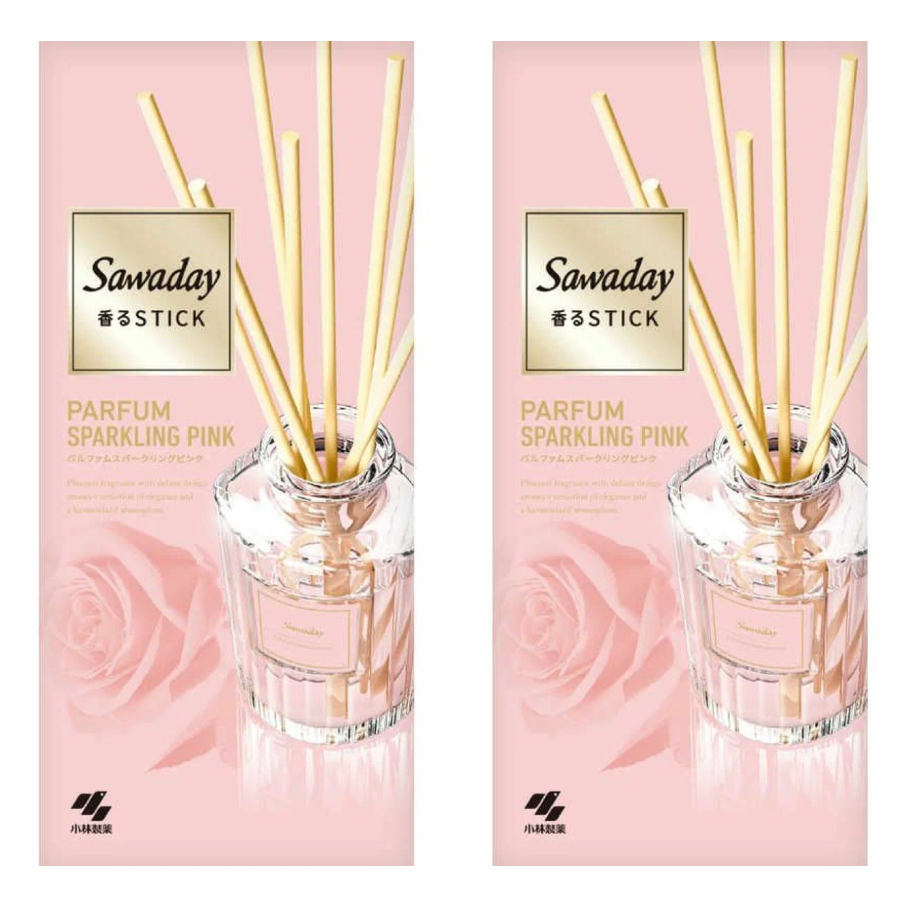 Ароматический диффузор Kobayashi для дома с палочками, Parfum Sparkling Pink, 70 мл, 2 штуки