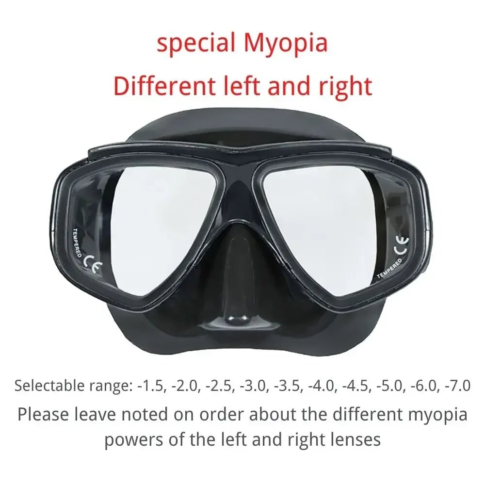 Маска для дайвинга Aleefa M203 Black Special lens