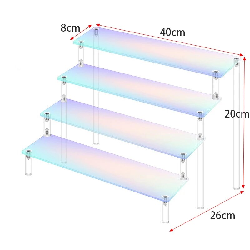 Акриловый дисплей 3-х ярусный 40x8x26 см, Цвет: 4 tier