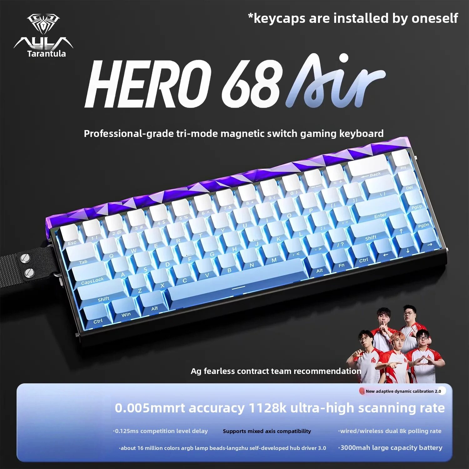 AULA HERO 68 Air Blue механическая игровая клавиатура