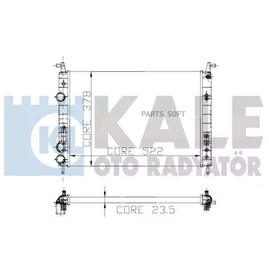 KALE 142800 Радиатор охлаждения двигателя FIAT ALBEA 02- A/C