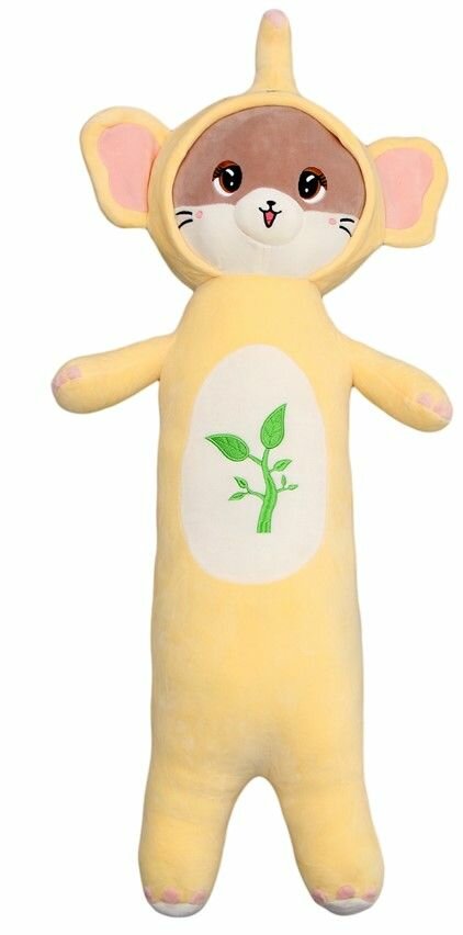 Мягкая игрушка детская "Котик" в костюме слона, длинная игрушечная подушка из синтепона, большая плюшевая набивная зверушка, подарок для детей и взрослых, 90 см