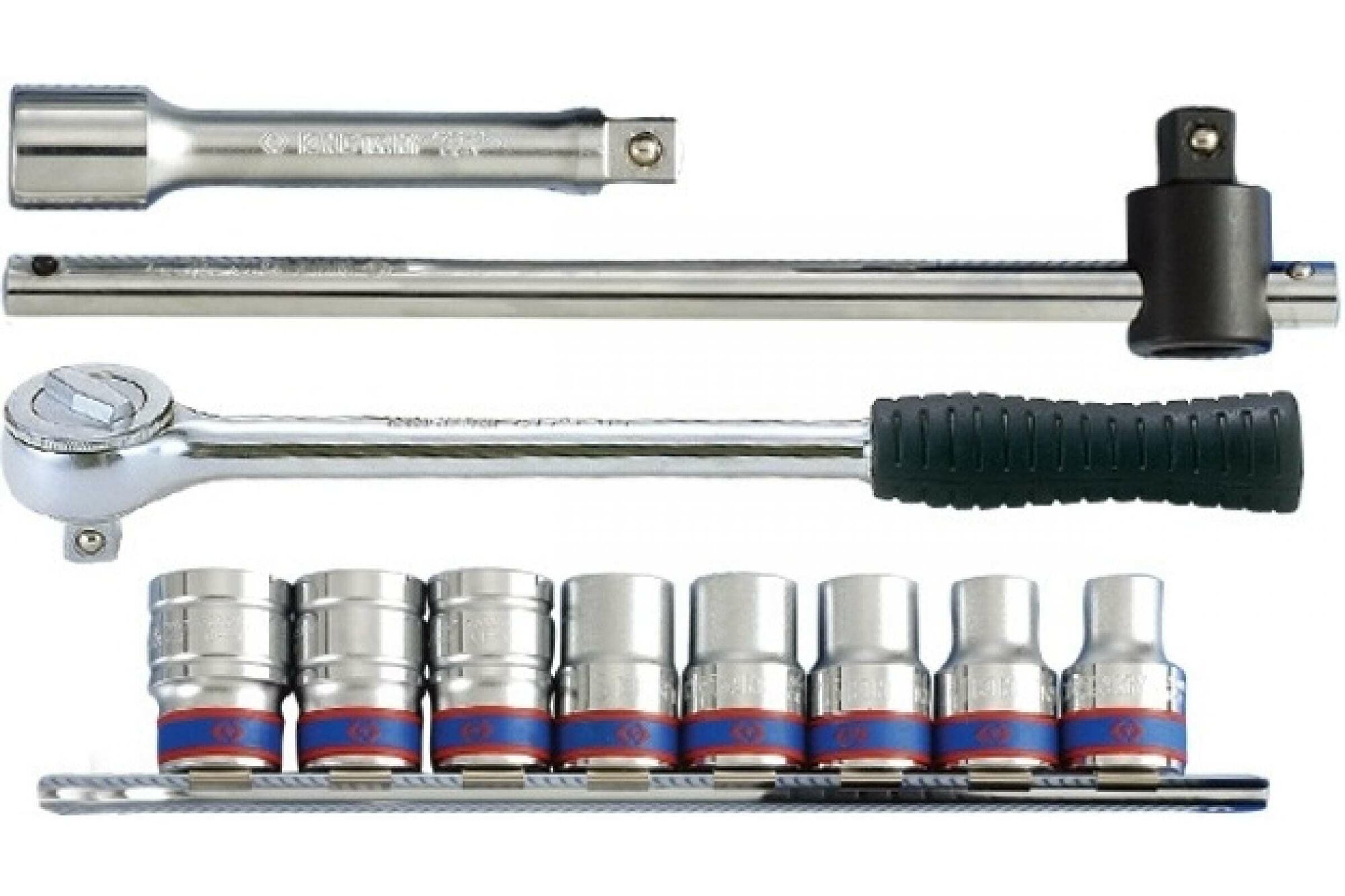 Набор шестигранных торцевых головок 1/2", 10-19мм, 11шт KING TONY 4311MR