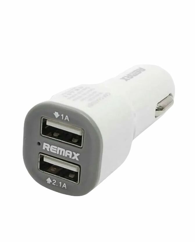 Зарядное устройство Remax USBx2 в прикуриватель автомобиля белый