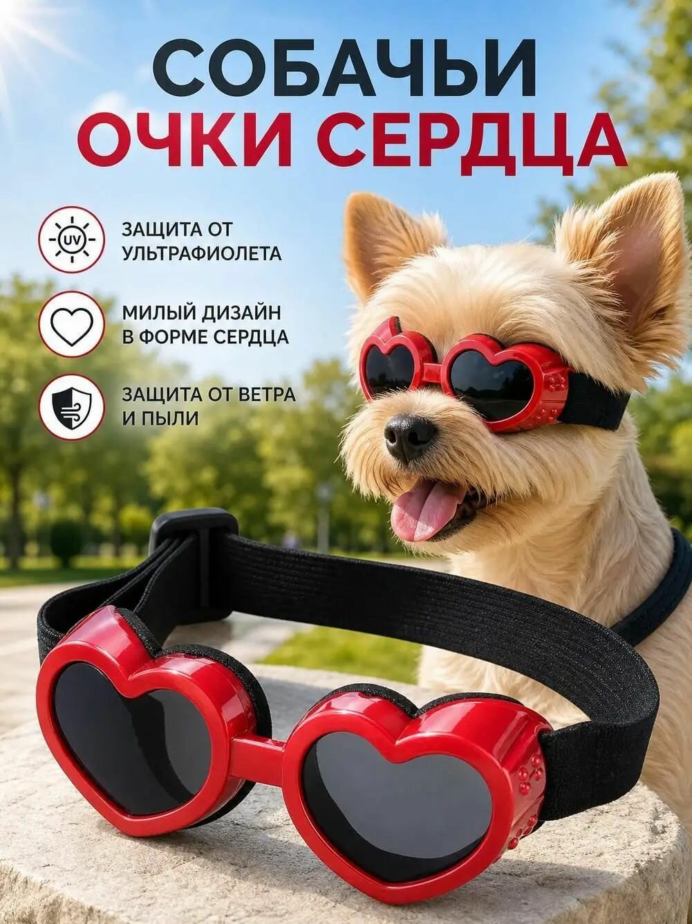 Собачьи очки от ветра и УФ-защиты