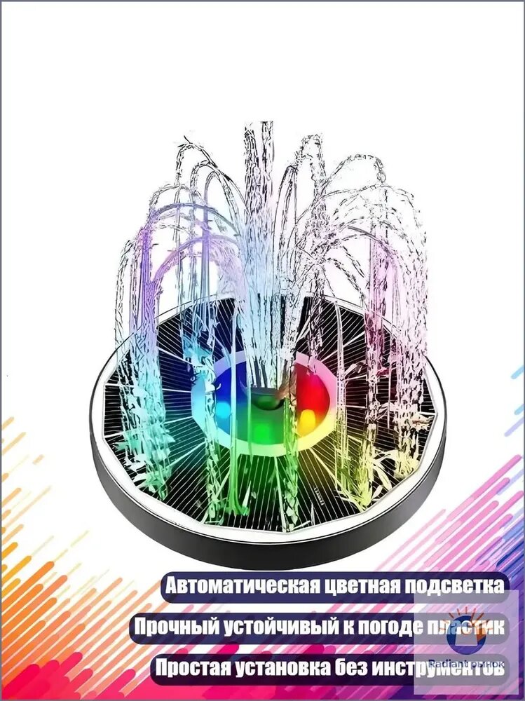 Пластиковый водный дисплей с автоматической сменой LED-света