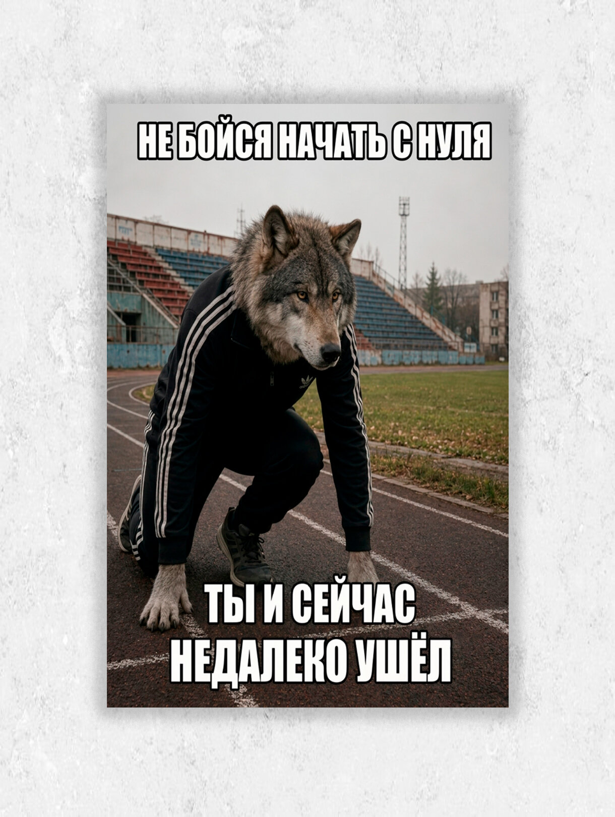 Плакат-мем "Не бойся начать"